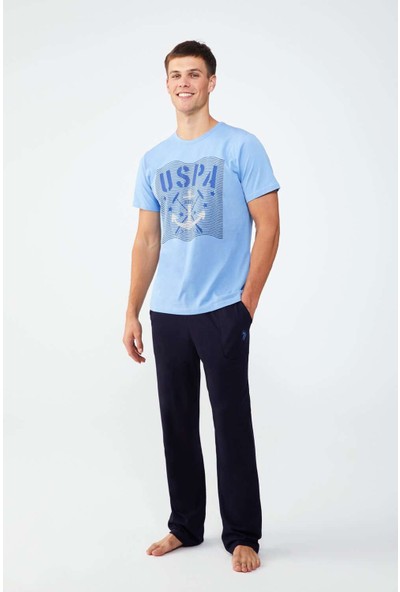 U.s. Polo Assn. Erkek Mavi Yuvarlak Yaka Pijama Takımı