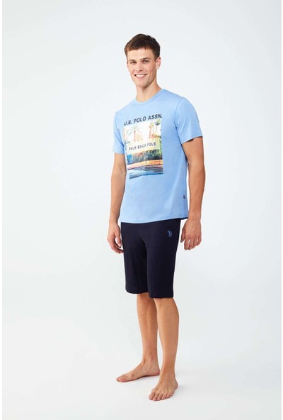 U.s. Polo Assn. Erkek Mavi T-Shirt Şort Takımı