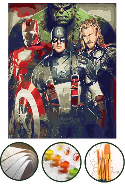 Sayılarla Boyama Hobi Seti 40x50 CM - Avengers
