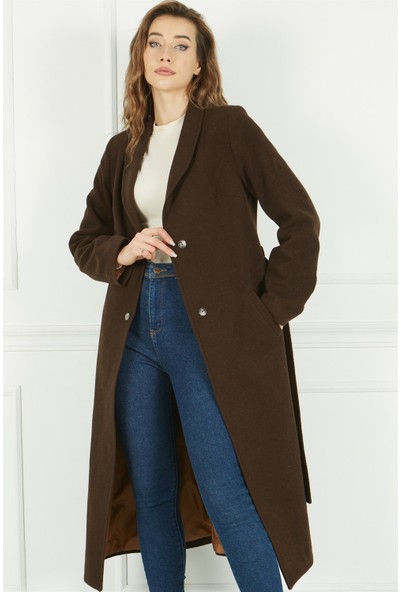 Dewberry Z6681 Dewberry Bayan Palto-Kahve