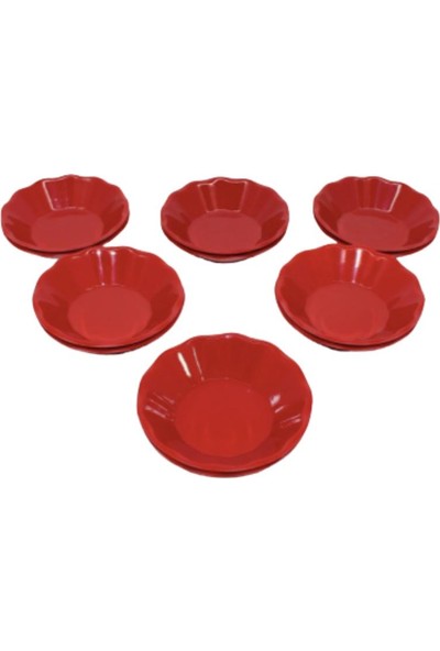 İhtiyaç Limanı Plastik Kırmızı Çay Tabağı Bardak Altlığı 12 Adet