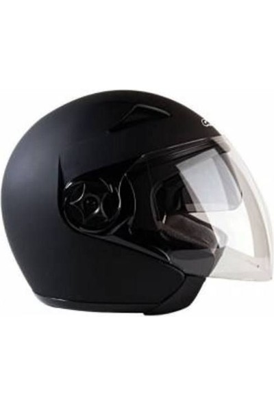 Gdr 617 Çenesiz Güneş Gözlüklü Mat Kask Siyah