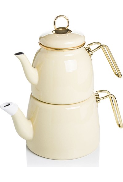 EWS Emaye Çaydanlık Krem 1 Lt/2 Lt EWS Emaye Çaydanlık Krem 1 Lt/2 Lt