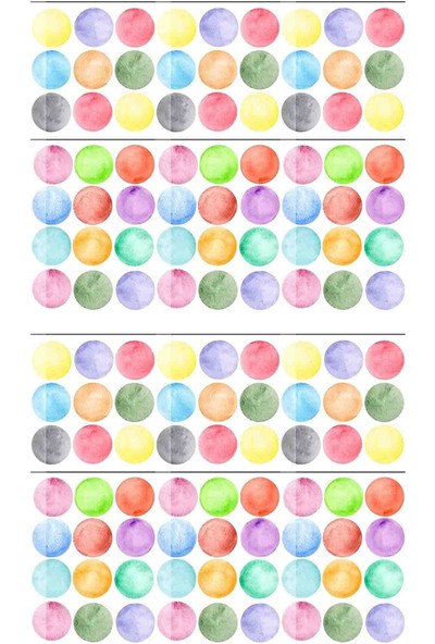 200 Adet Renkli Puantiye Sulu Boya Duvar Sticker