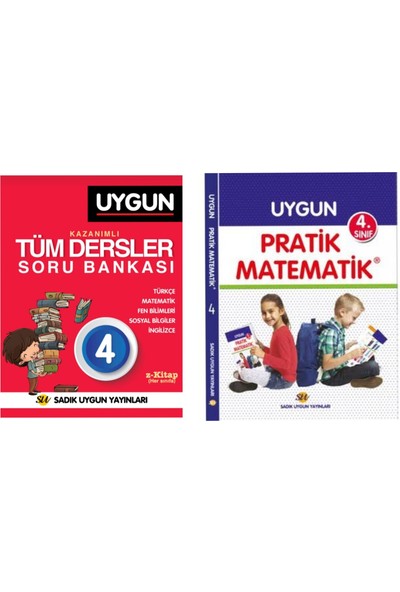 Sadık Uygun Yayınları 4. Sınıf Tüm Dersler Soru Bankası + Pratik Matematik 4. Sınıf Ders Kitabı Sadık Uygun Yayınları 4. Sınıf Tüm Dersler Soru Bankası + Pratik Matematik 4. Sınıf Ders Kitabı
