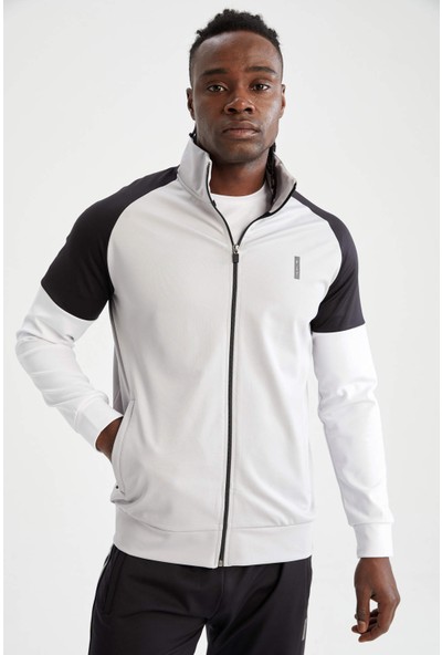 DeFacto Defacto Fit Slim Fit Fermuarlı Dik Yaka İçi Yumuşak Tüylü Spor Sweatshirt W8580AZ22SP