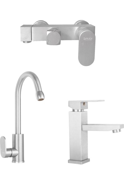 Rudi Inox Batarya Takımı 3lü Set Rudi Inox Batarya Takımı 3lü Set