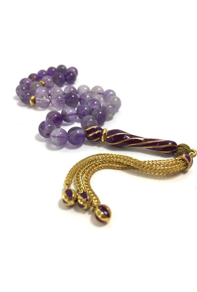 Tesbih Perver Ametist Doğal Taş Tesbih