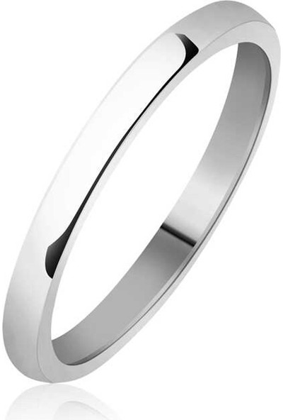 Gumush Gumush 2 mm Düz Bombeli Gümüş Alyans