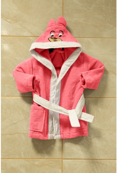Arrow 5-6 Yaş Pamuklu Pembe Çocuk Bornoz