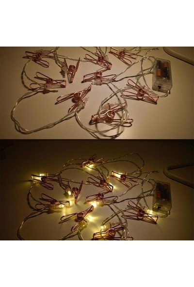 Yıldızlı LED Işıklı Fotoğraf Mandalları