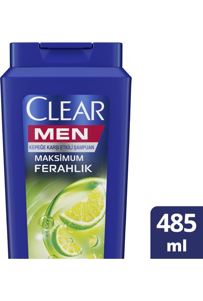 Clear Men Kepeğe Karşı Etkili Şampuan Maksimum Ferahlık Yağlı Saç Derisi İçin Limon Özlü 485 ML