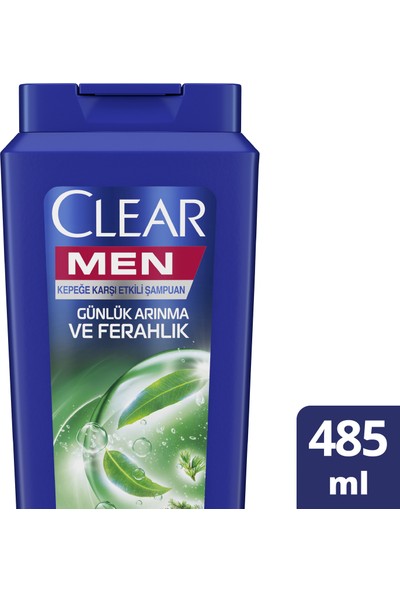 Clear Men Kepeğe Karşı Etkili Şampuan Günlük Arınma ve Ferahlık Sedir Ağacı ve Okaliptus Özleri 485 ML
