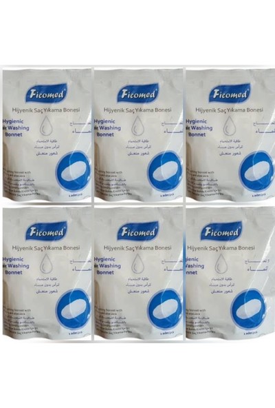 Ficomed Hijyenik Saç Yıkama Bonesi 6 Adet Ficomed Hijyenik Saç Yıkama Bonesi 6 Adet