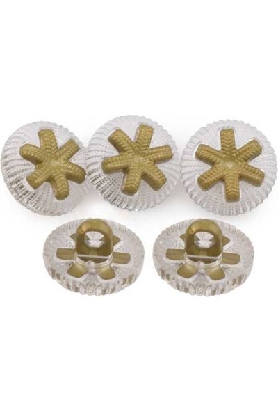Simisso Yıldız Figürlü Düğme 5 Adet Haki