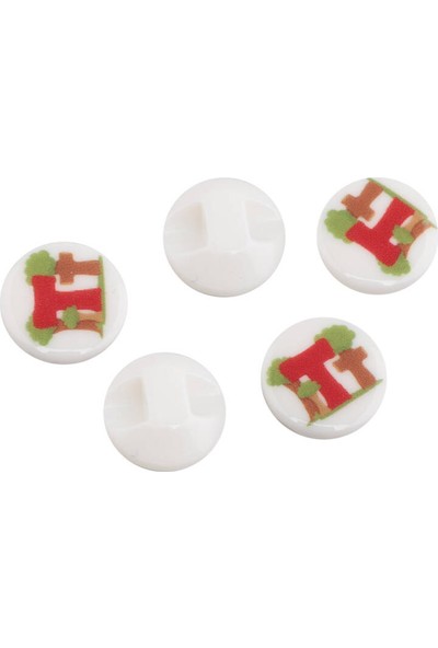 Simisso Harf Baskılı Düğme 5 Li T