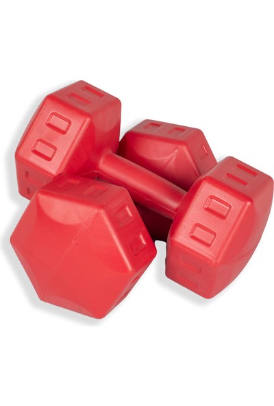 Ecgspor 5 kg Dambıl Seti 5 kg x 2 Adet Toplam 10 kg Ağırlık Seti Kırmızı
