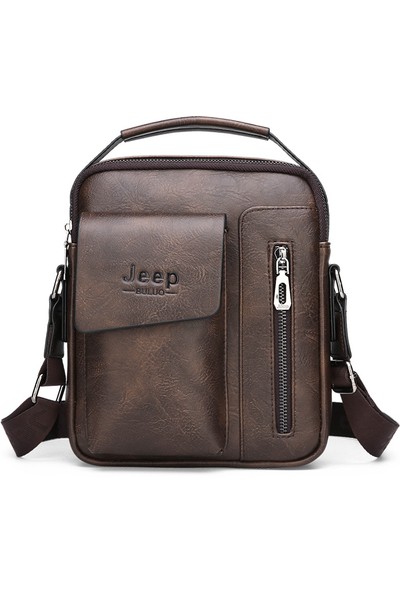 Jeep Erkek Deri Omuz Çantası Orta (Yurt Dışından)