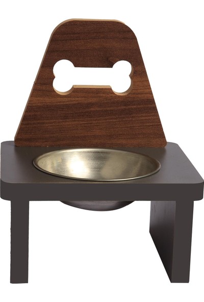 Mini Hediye Mama Kabı Kemiki Desenli Ahşap Çelik Kaseli Kedi ve Köpek Mama Kabı Mini Hediye Mama Kabı Kemiki Desenli Ahşap Çelik Kaseli Kedi ve Köpek Mama Kabı