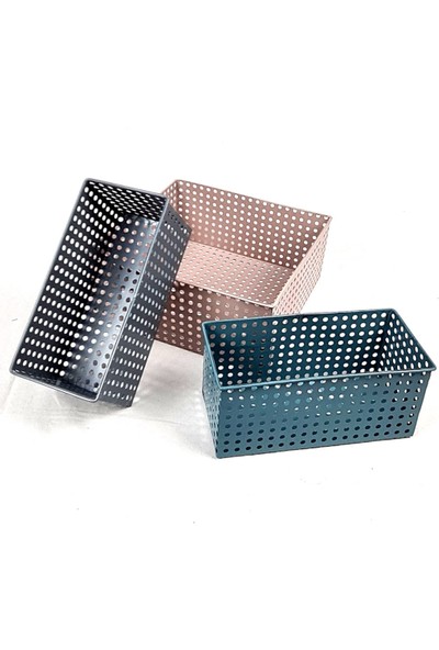 Binbirreyon Metal Sepet Seti Renkli Düzenleyici 3 Adetli Set