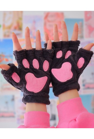 Gezmoni Füme Peluş Eldiven