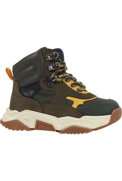 Kids A More Dynamic Gorateks ve Ön Koruma Parçası Detaylı Deri Erkek Çocuk Bot Haki