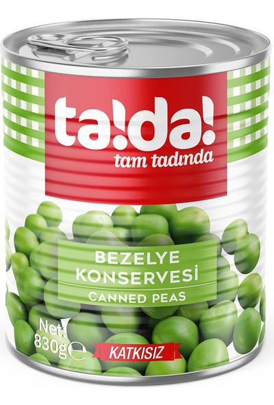 Tada Haşlanmış Bezelye Konservesi 830 gr