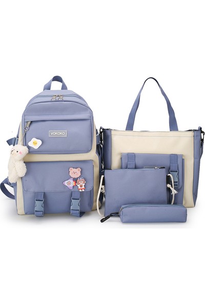 Letaotao Kız Çocuk 4'ü 1 Arada Sırt Okul Çantası Takımı (Yurt Dışından)