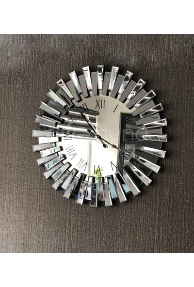 Efe Ayna Dekorasyon Piyano-Füme Ayna Duvar Saati