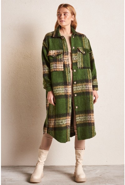 Never More Ekoseli Kaşe Ceket