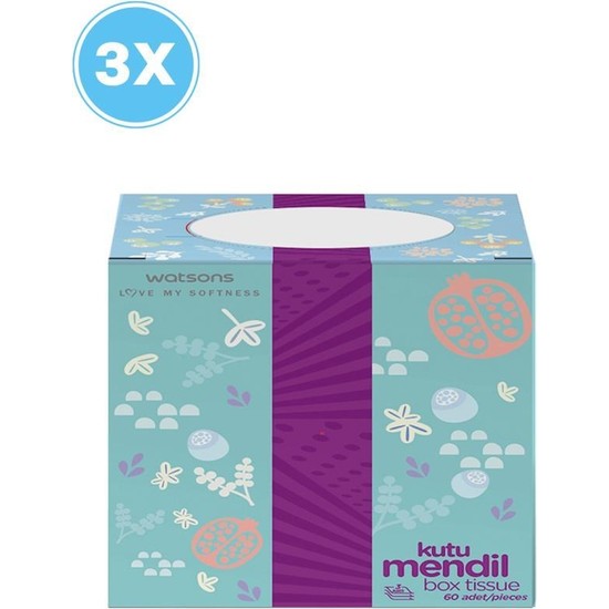 Watsons Box Tıssue 60S 3 Ply X-Flower 3'lü Fiyatı