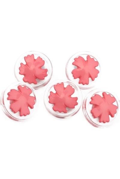 İtalyan Bebe Çiçek Figürlü 5 Li Düğme Nar Çiçeği