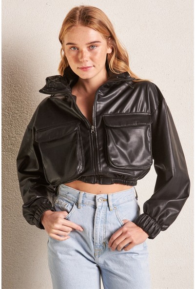 Never More Kısa Deri Ceket