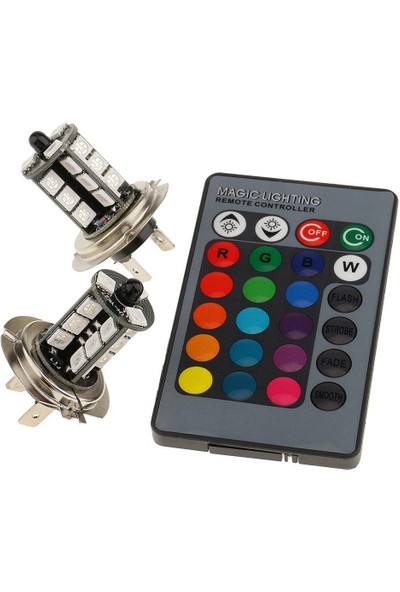 2 Adet Araba Ön Arka Sis LED Işık Far Lambası Uzaktan Kumanda H7 2 Adet Araba Ön Arka Sis LED Işık Far Lambası Uzaktan Kumanda H7