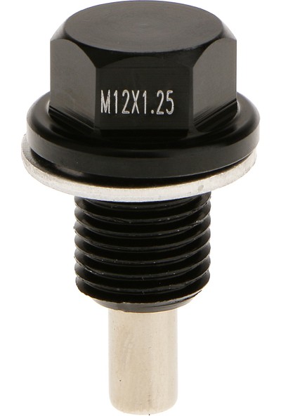 M12X1.25 Eloksallı Manyetik Motor Yağ Pan Tahliye Fiş / Bolt Evrensel Siyah