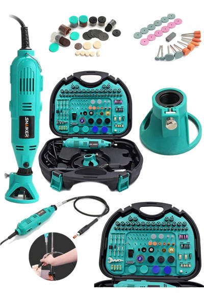 Snaiker Alman 252 Parça 400 Watt 60.000 Rpm 6 Kademe Devir Ayarlı Hobi Gravür Seti Mini Taşlama Snaiker Alman 252 Parça 400 Watt 60.000 Rpm 6 Kademe Devir Ayarlı Hobi Gravür Seti Mini Taşlama