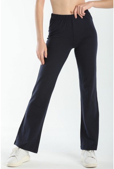 Mericey Kadın Lacivert Yüksek Bel Ispanyol Paça Tayt