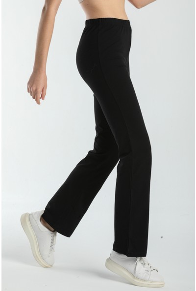 Mericey Kadın Siyah Yüksek Bel Ispanyol Paça Tayt