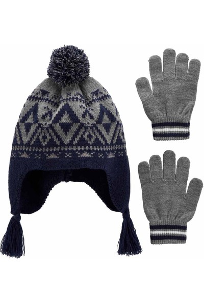 Carter's Carters Erkek Çocuk Bere Eldiven Seti 3M117610