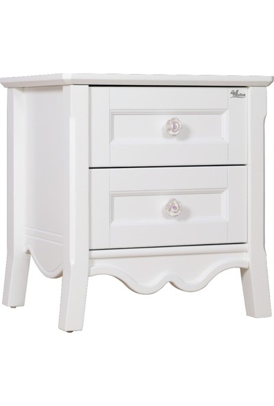 Meltem Dream Ahşap 2 Çekmeceli Komodin (beyaz)