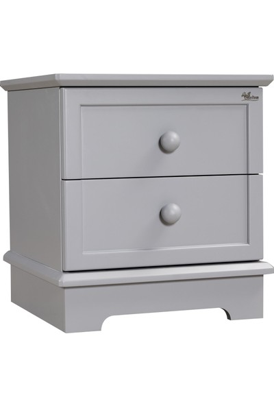 Meltem Classy Ahşap 2 Çekmeceli Komodin (gri)