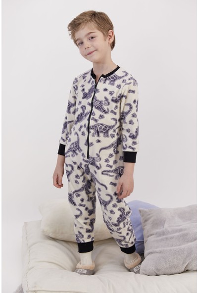 Rolypoly Tyrannosaurs Krem Erkek Çocuk Tulum