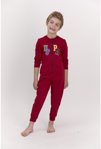 U.S. Polo Assn. U.S.Polo Assn Lisanslı Bordo Erkek Çocuk Uzun Kol Tulum U.S. Polo Assn. U.S.Polo Assn Lisanslı Bordo Erkek Çocuk Uzun Kol Tulum