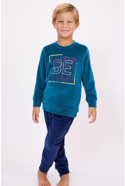 Rolypoly Just Be Cool Petrol Erkek Çocuk Kadife Eşofman Takımı Rolypoly Just Be Cool Petrol Erkek Çocuk Kadife Eşofman Takımı