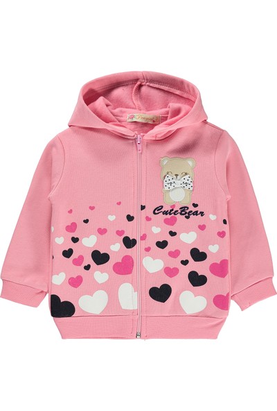 Pengim Kız Çocuk Kapüşonlu Hırka 2-5 Yaş Pembe