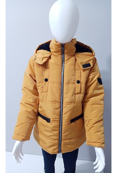 Erkek Çocuk Kapşonlu Fermuarlı Mont (6-10) Yaş Arası