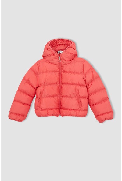DeFacto Kız Çocuk Kapüşonlu İçi Dolgulu Pelüş Astarlı Şişme Mont W2260A621AU