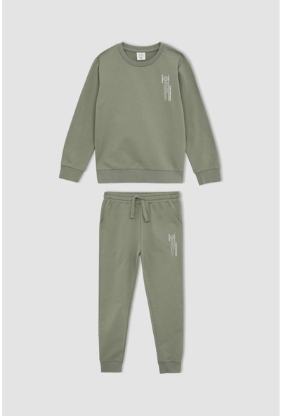 DeFacto Erkek Çocuk Regular Fit Bisiklet Yaka Slogan Baskılı 2'li Takım W7384A622SP