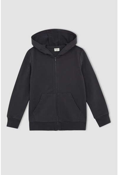 DeFacto Erkek Çocuk Regular Fit Kapüşonlu Basic Sweat Hırka W6958A622SP DeFacto Erkek Çocuk Regular Fit Kapüşonlu Basic Sweat Hırka W6958A622SP