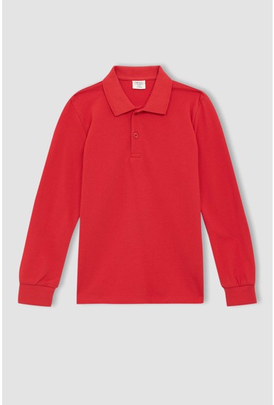 DeFacto Erkek Çocuk Regular Fit Polo Yaka Uzun Kollu Tişört L0288A622SP